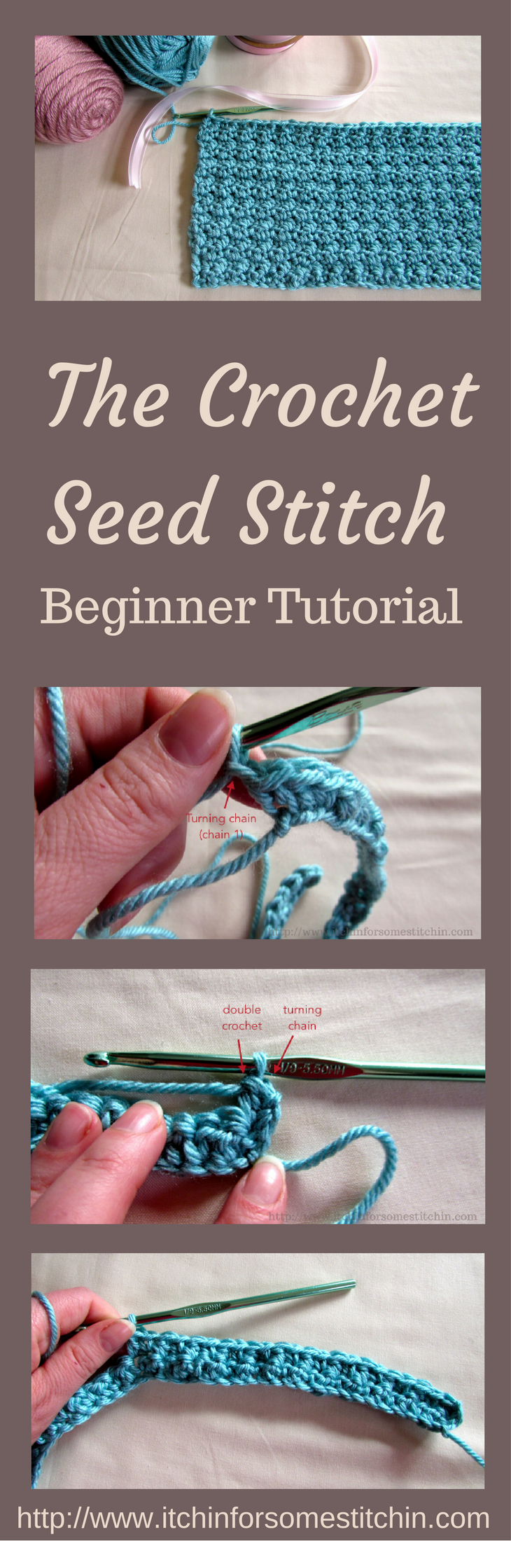 How to Crochet the Seed Stitch - Itchin' for some Stitchin'